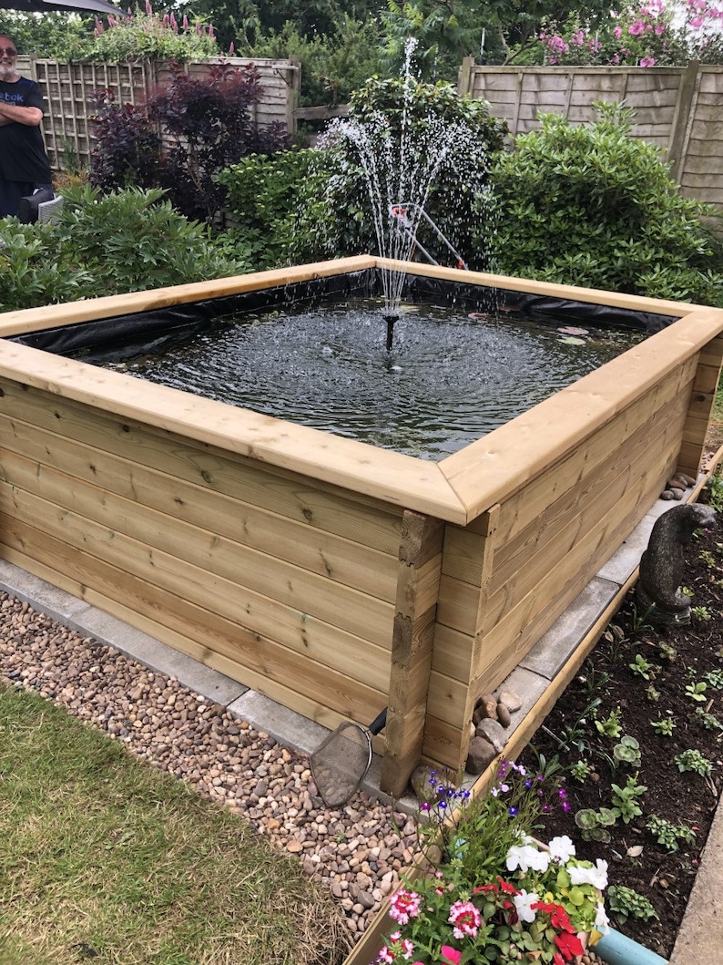 Heavy Duty Timber Log Garden Pond DIY Kit - 44mm Tanalised Wood - Etsy UK