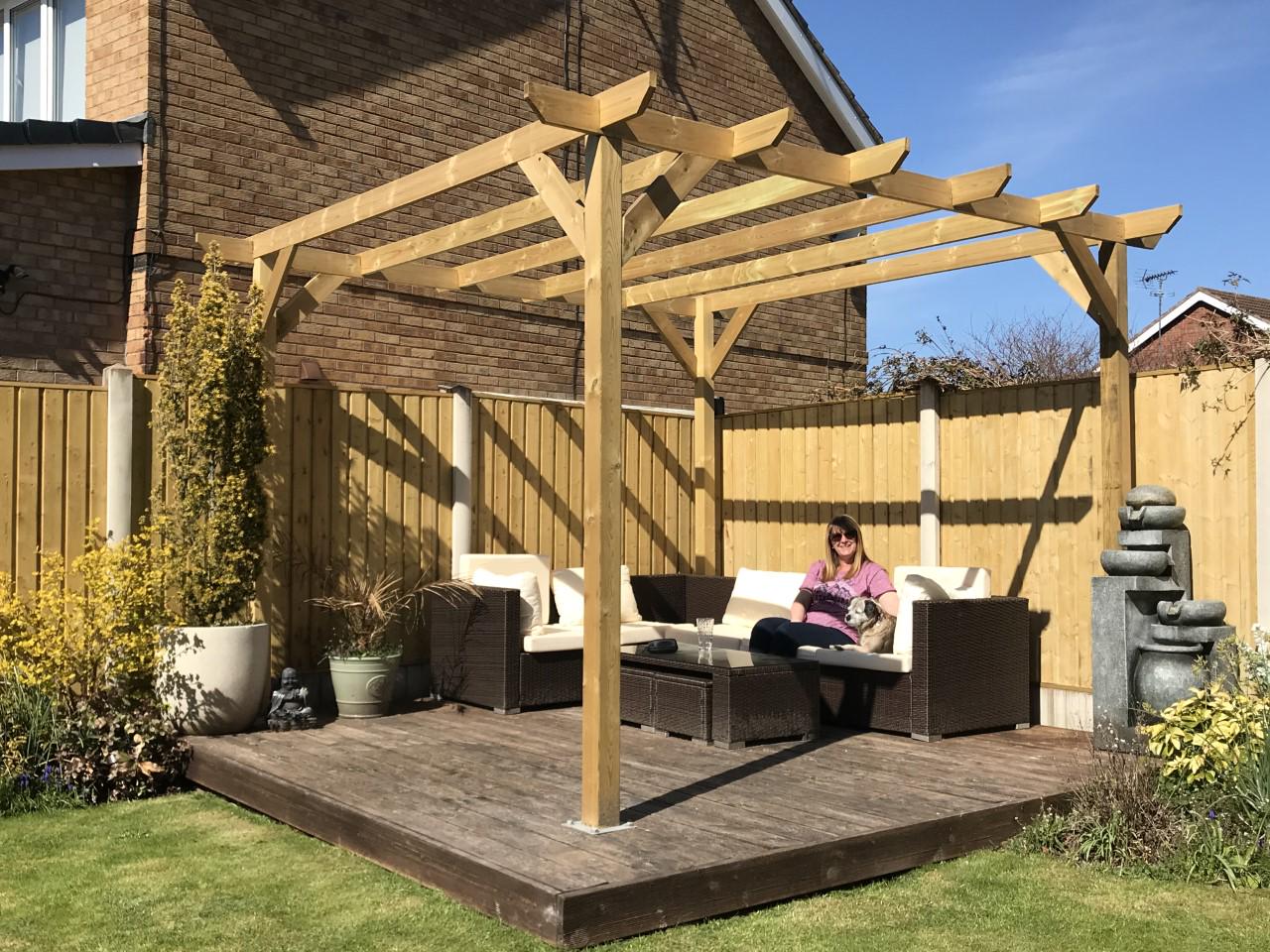 Tanalised Wood Garden Pergola Kit: Bolt Down Base, Free Delivery - Etsy UK