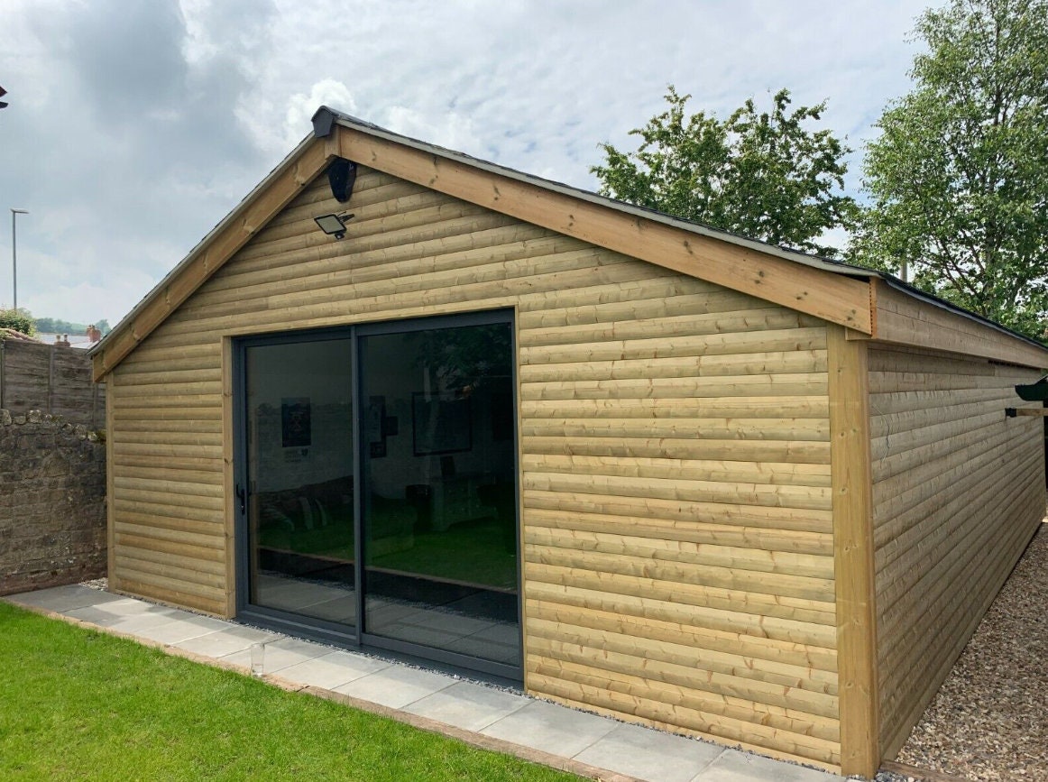 38x125 Redwood Double Tongue & Groove Loglap Shiplap Tanalised Cladding ...