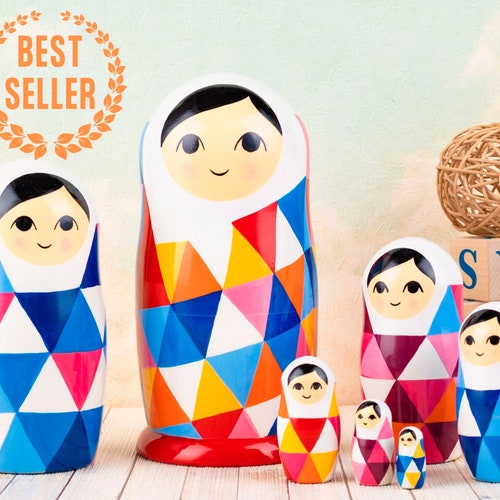 Matryoshka Wooden Nesting Toys for Kids Fox Stacking Dolls - Etsy