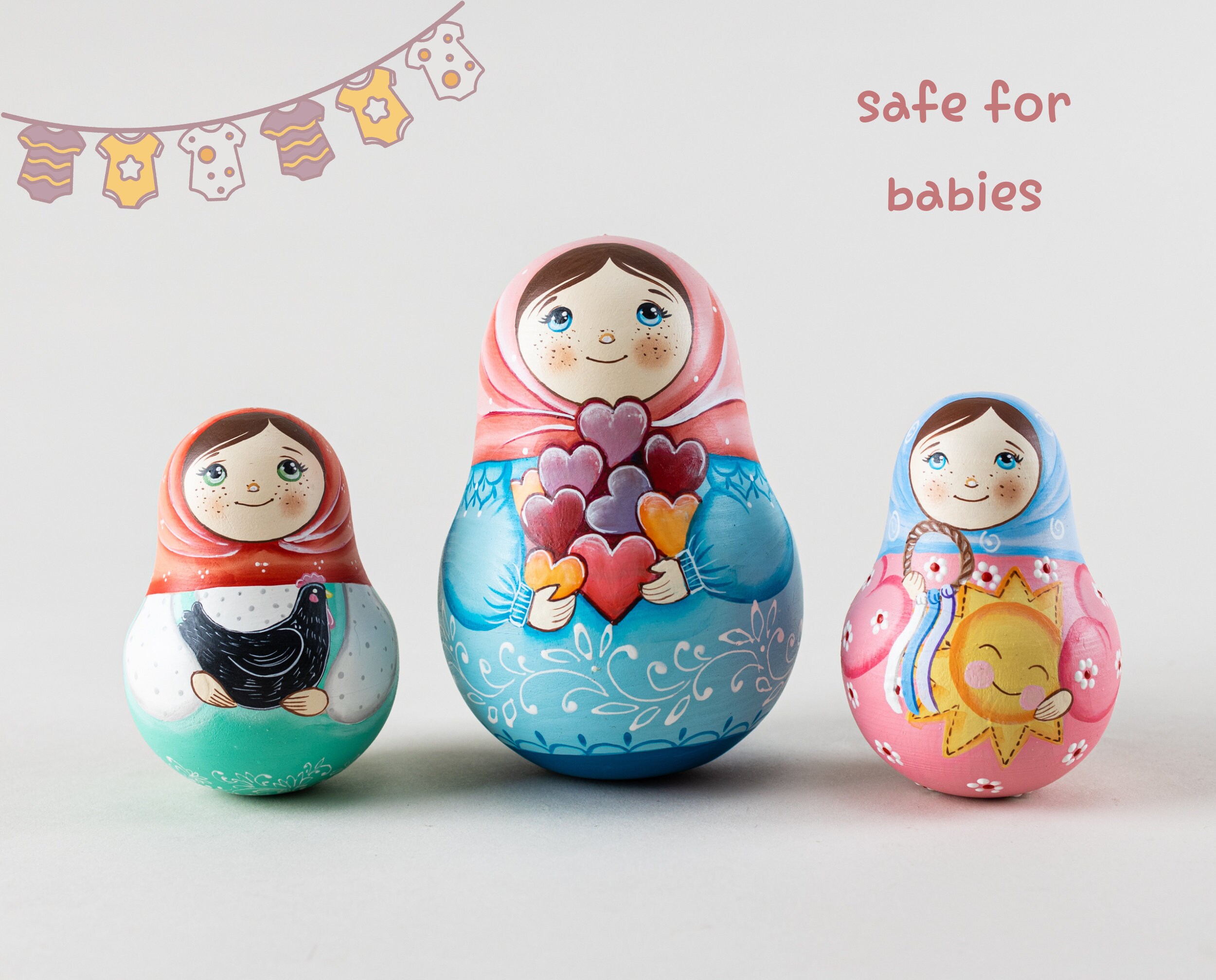 Musical Roly-poly Matryoshka Roly-poly Tilting Toy Doll - Etsy Australia
