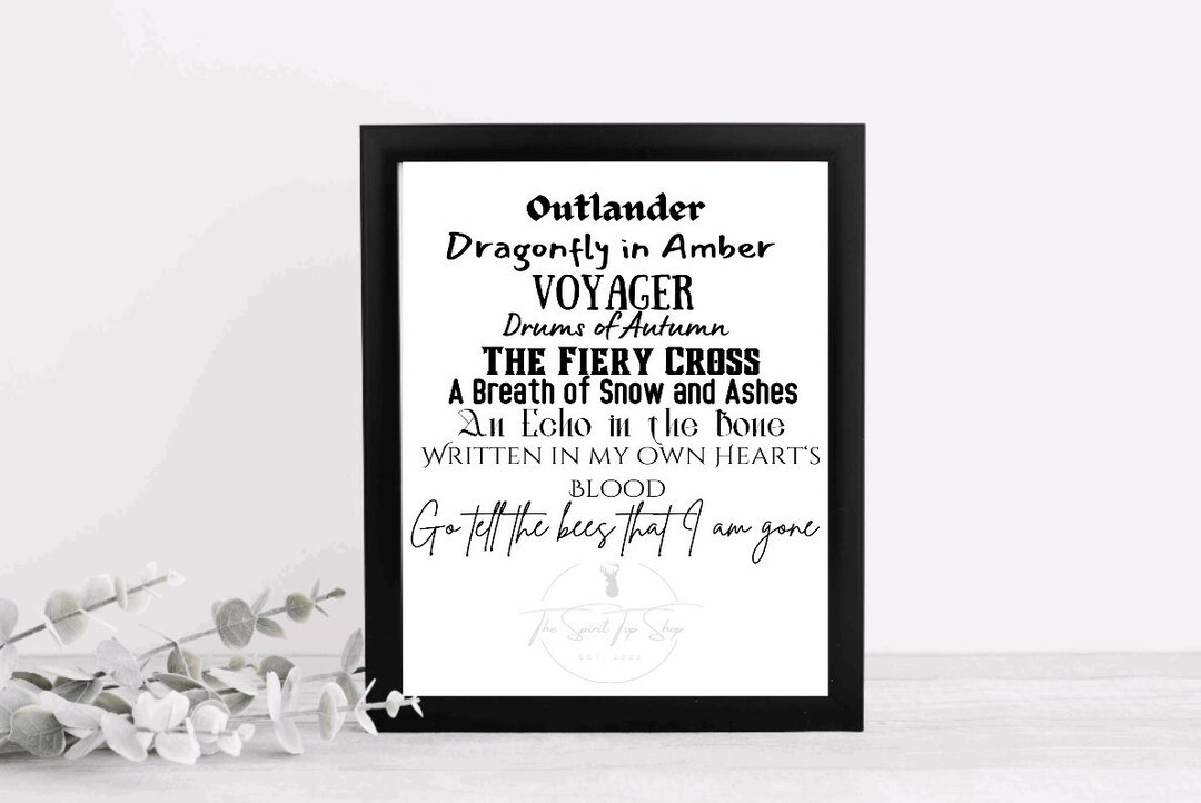 Outlander Books Digital Print - Etsy