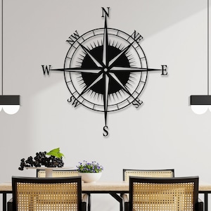 Compass Metal Wall Decor, Compass, Large Wall Art, Wall Decor Over the ...