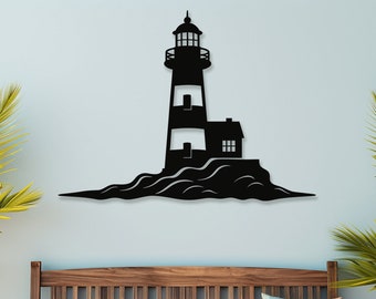 Lighthouse Metal Wall Art Decor, Lighthouse Art, Nautical Decor ...