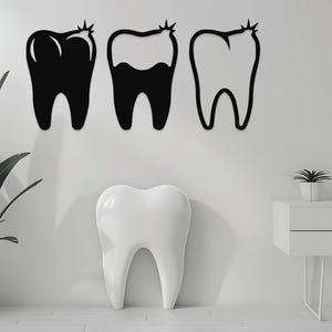 Set of 3 Teeth Metal Wall Art, Teeth, Teeth Art, Tooth, Tooth Art ...