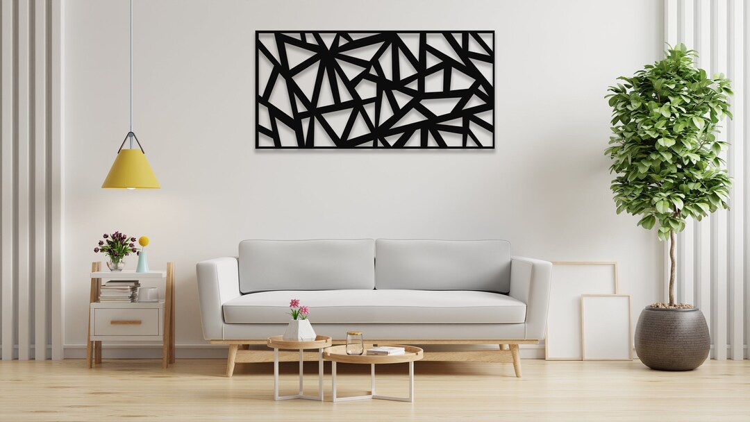 Geometric Metal Wall Art, Unique Home Decor, Living Room Art, Bedroom ...