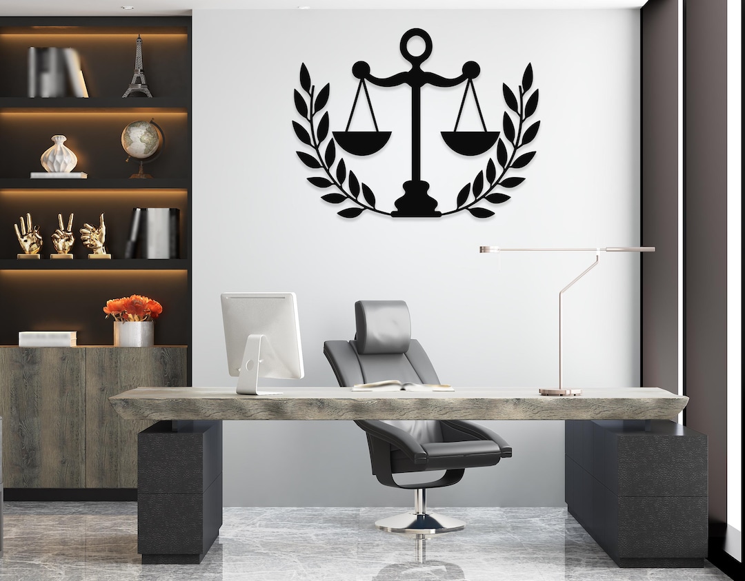 Scales of Justice Metal Wall Decor: Law Office Art, Luxury Corporate ...