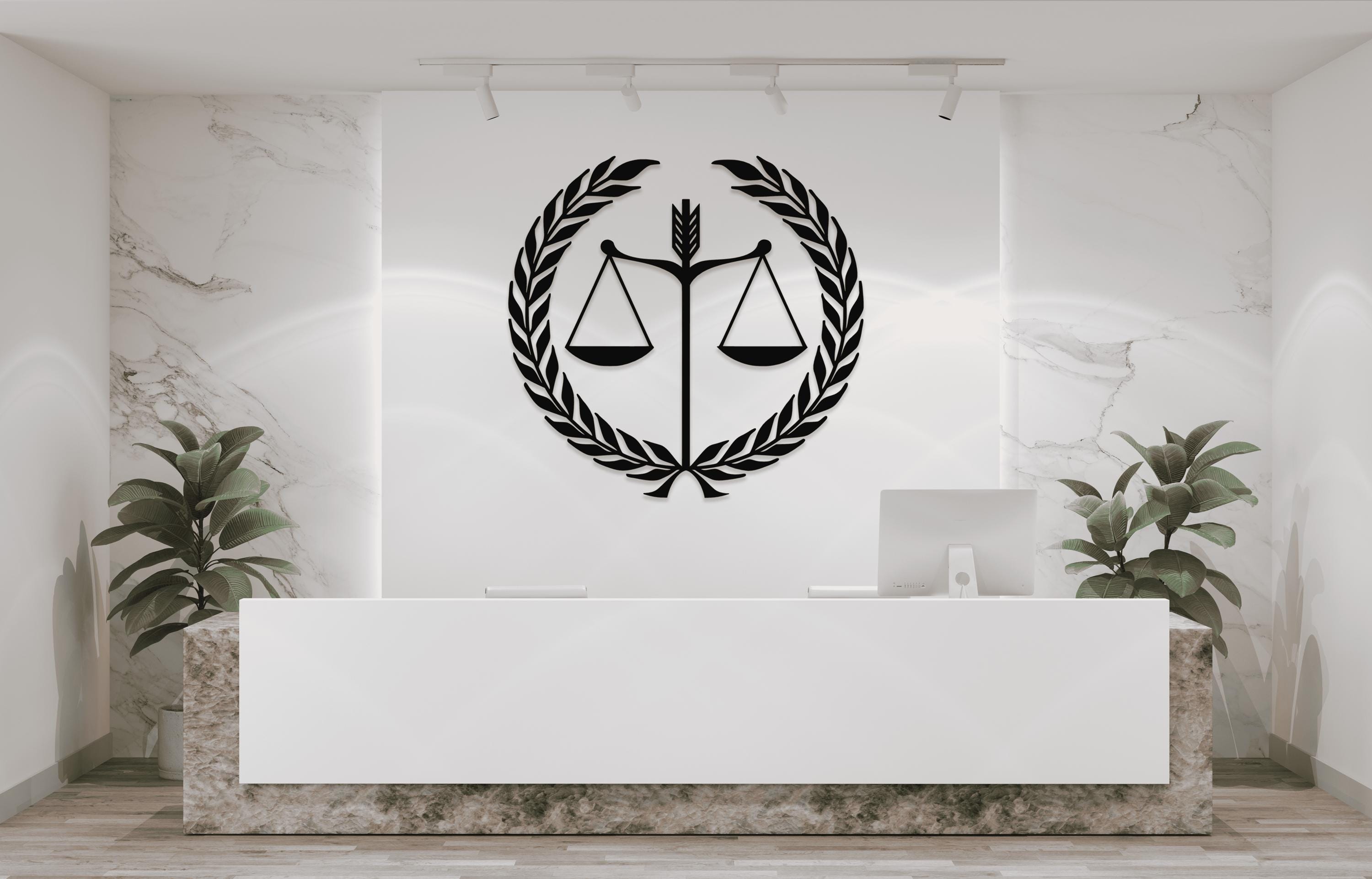 Scales of Justice Metal Wall Decor: Law Office Art, Luxury Corporate ...