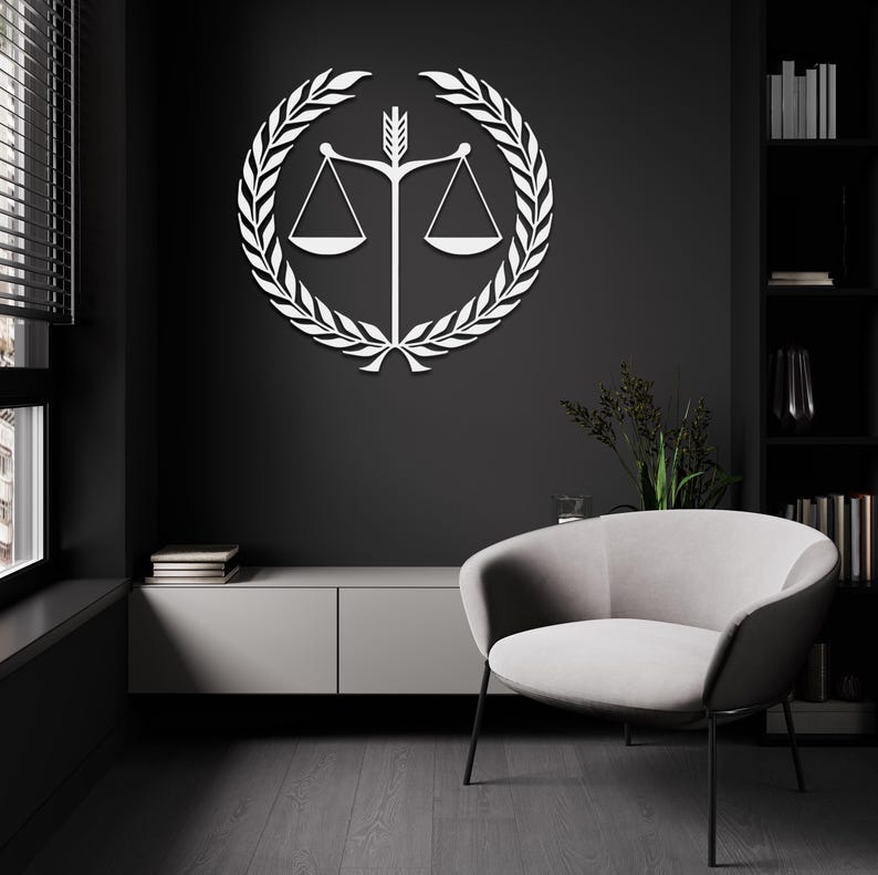 Scales of Justice Metal Wall Decor: Law Office Art, Luxury Corporate ...