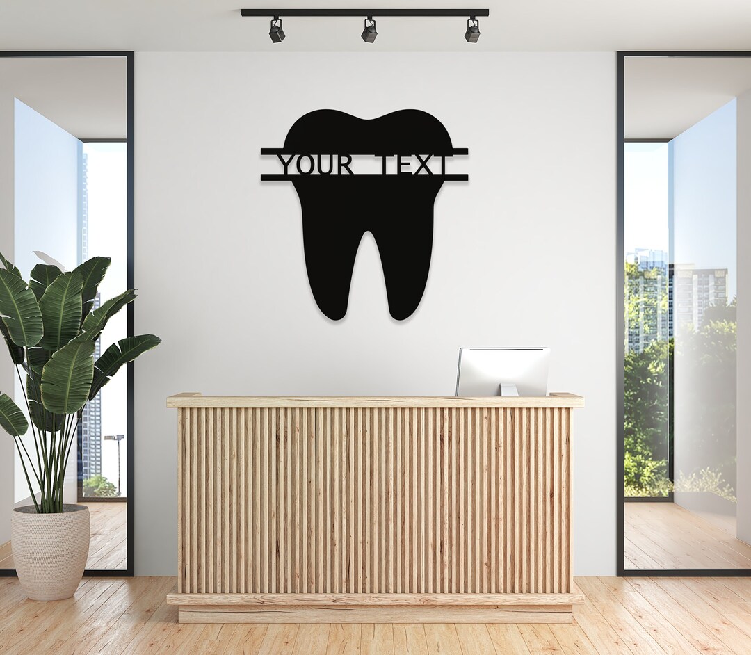 Personalized Tooth Metal Wall Art, Dentist Gift, Dental Wall Art, Teeth ...