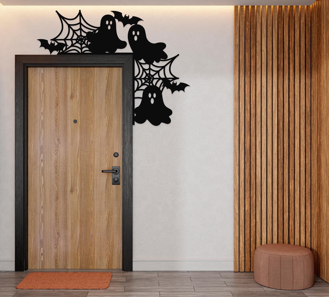Halloween Ghost Door Corner, Pumpkin, Ghost, Ghost Art, Halloween ...
