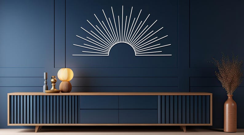 Boho Sun Metal Wall Art: Home & Room Decor, Oversized Metal Wall ...