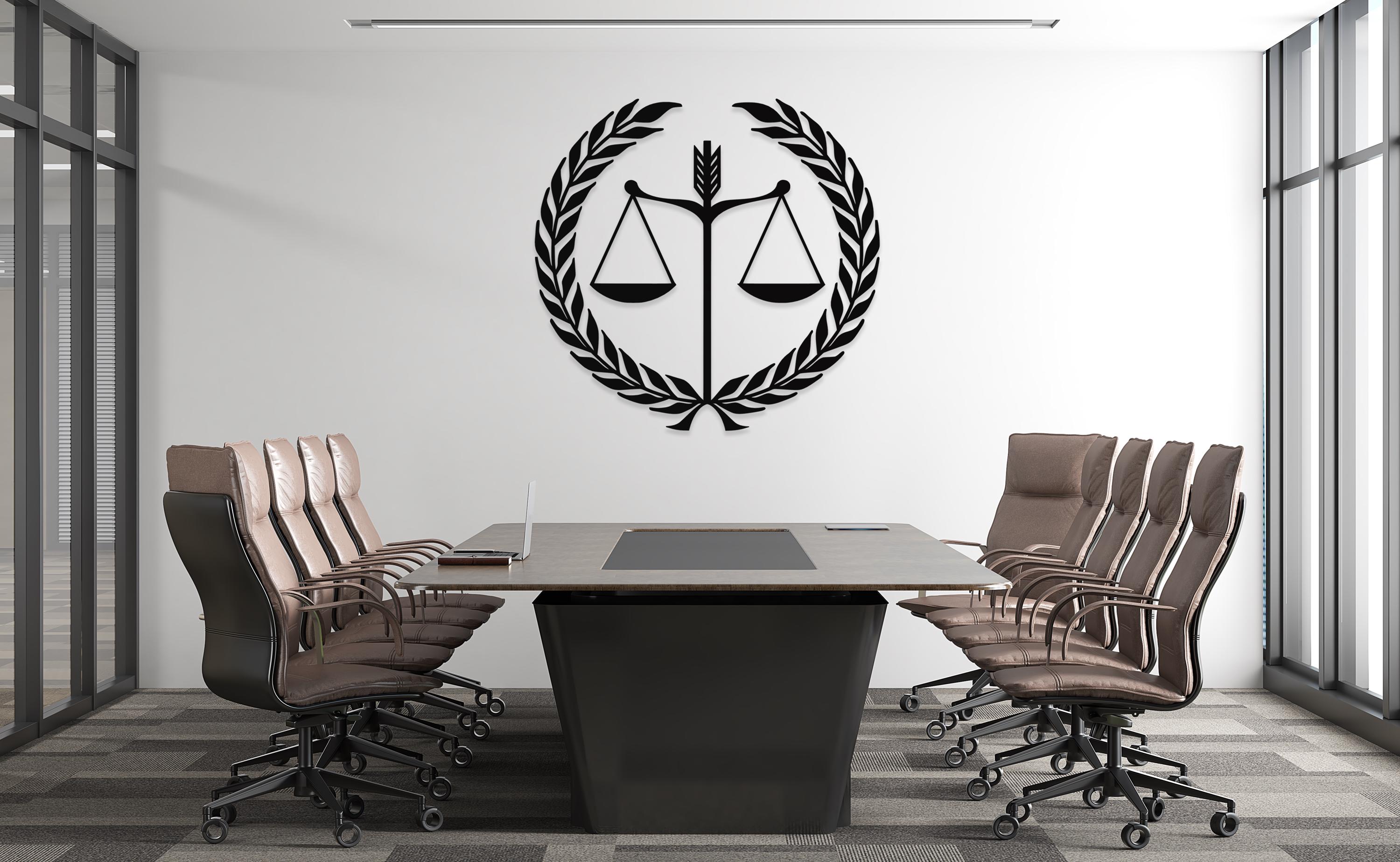 Scales of Justice Metal Wall Decor: Law Office Art, Luxury Corporate ...