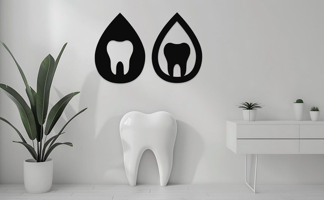 Set of 2 Tooth Metal Wall Art: Dental Office Wall Decor - Etsy