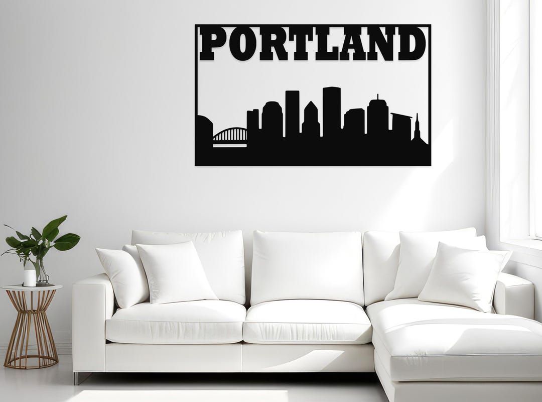 Portland Metal Wall Art: City Skyline Silhouette Decor - Etsy UK