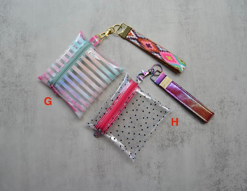 Clear Jelly Vinyl Mini Pouch: Keychain Key Fob, Cash & Cards - Etsy