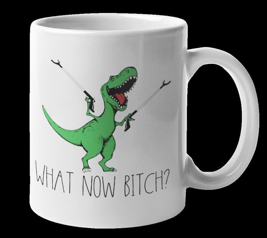 What Now Bitch T Rex Dinosaur Mug Funny Coffee Mug Funny Dinosaur Mug T For Her Birthday