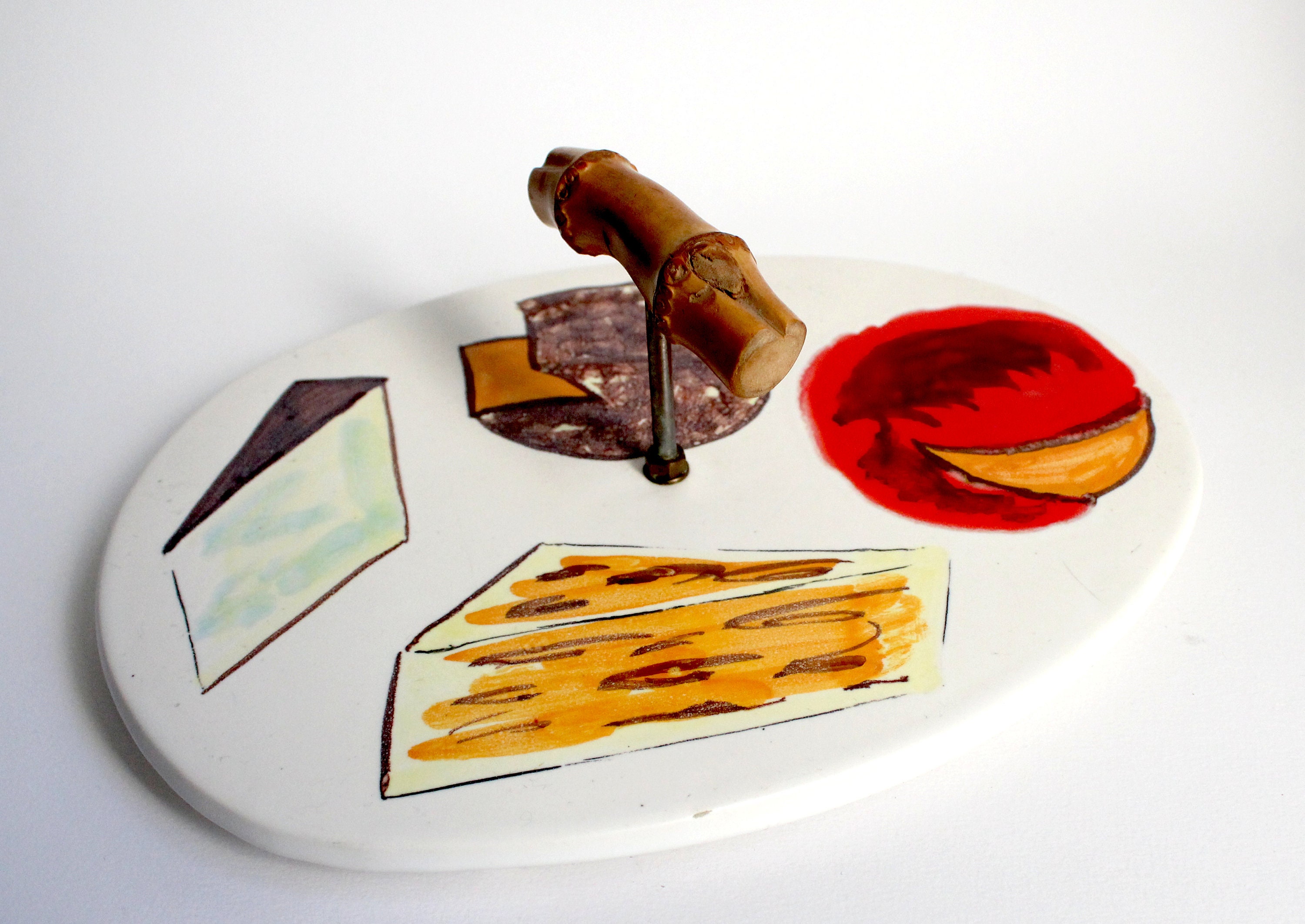 Vintage French Cheese Board Hand Painted Cheese Design 1960s - Etsy