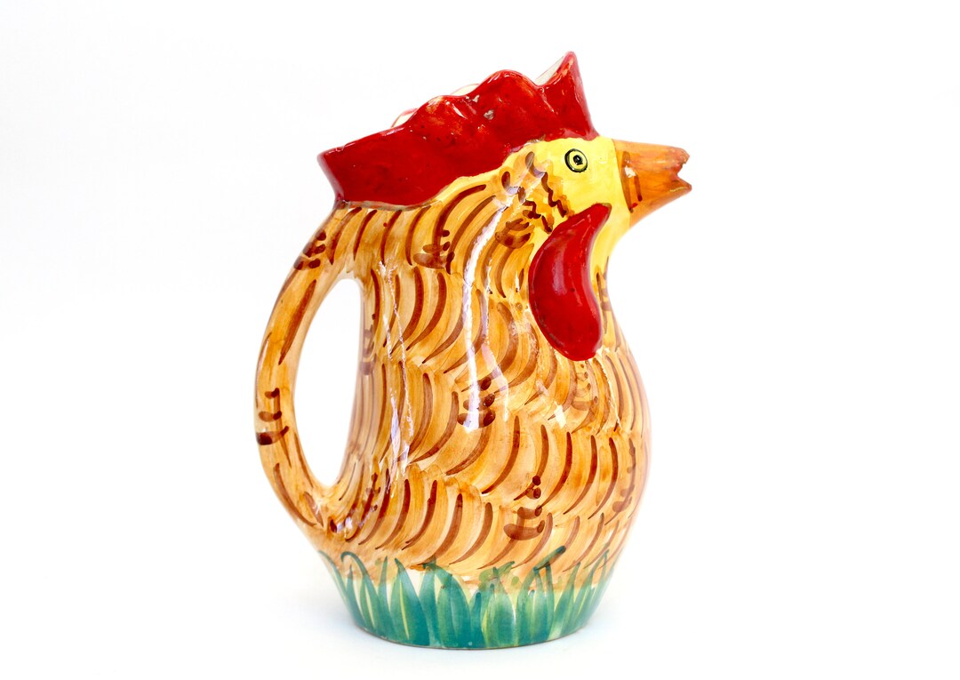 Italian Rooster Pitcher, Cockcrow Pitcher, Traditional Design Cockerel ...