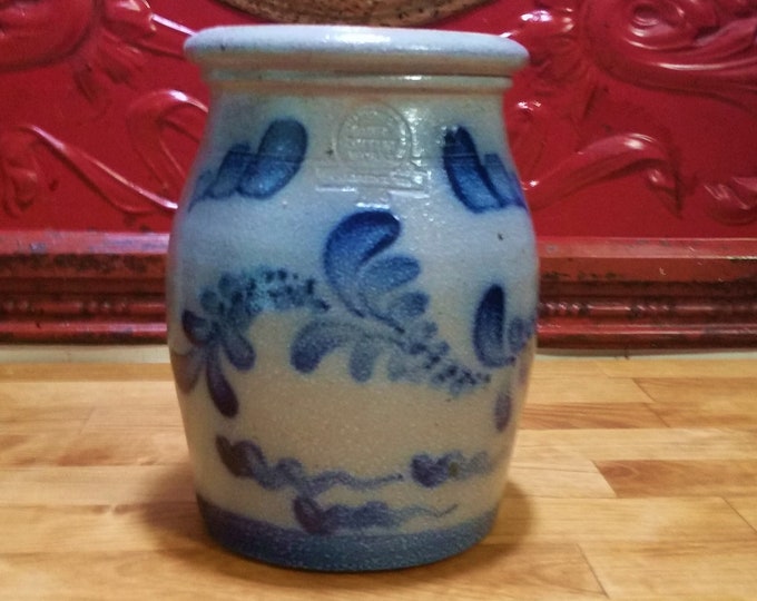 Vintage Salt Glazed Crock Rowe Pottery Works Cambridge Wisconsin 1989 ...