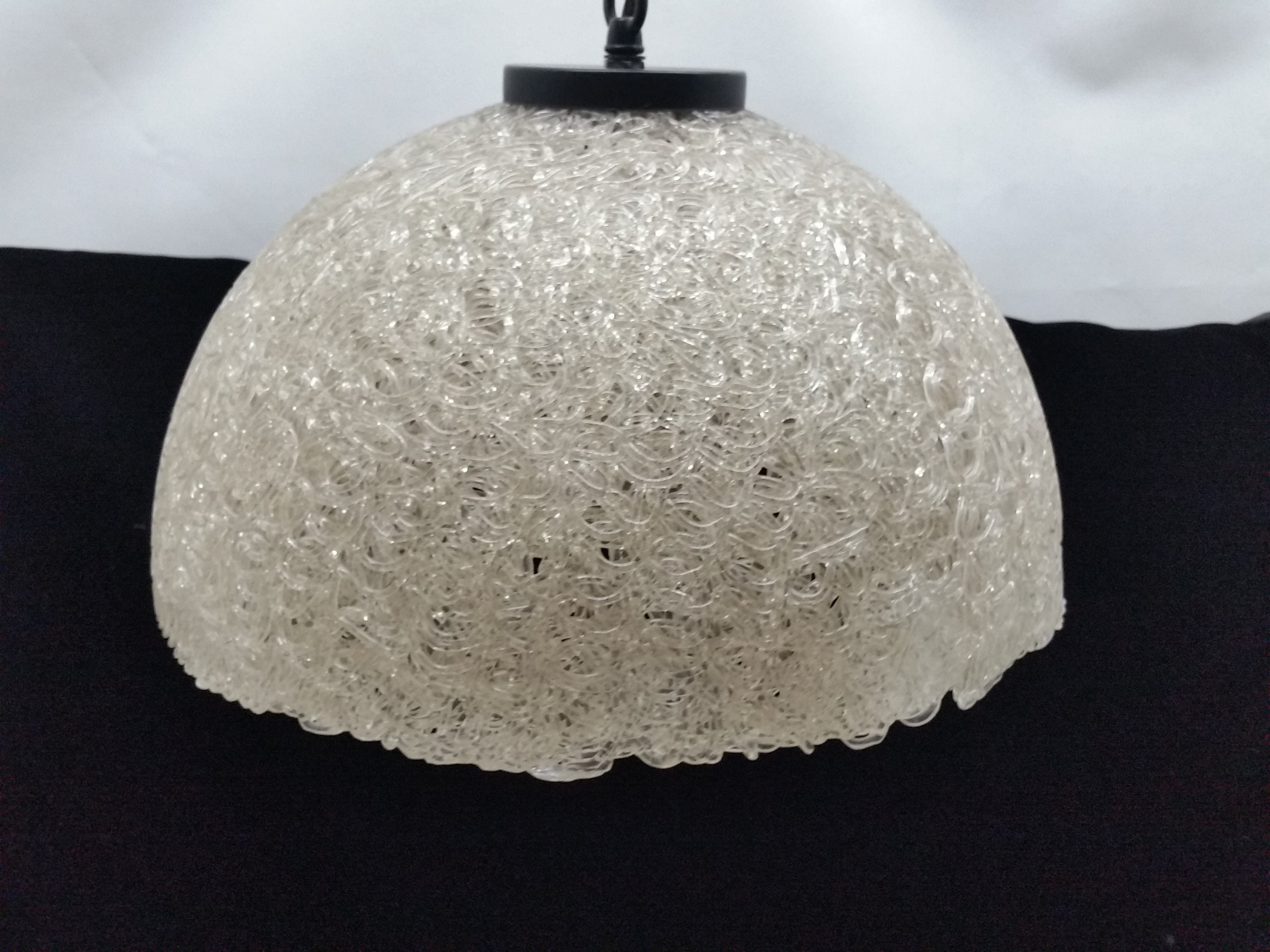 Vintage Spaghetti Lucite Plastic Swag Ceiling Fixture MCM 60's Clear ...