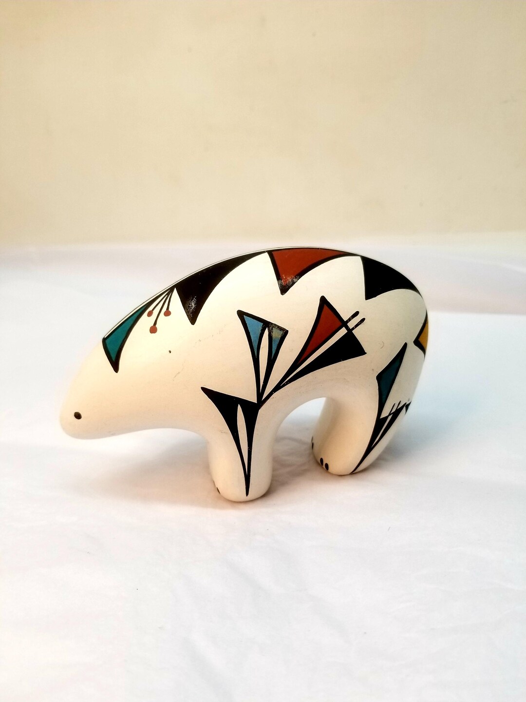 Vintage Native American Acoma Bear Pottery Signed Acoma Pueblo New ...