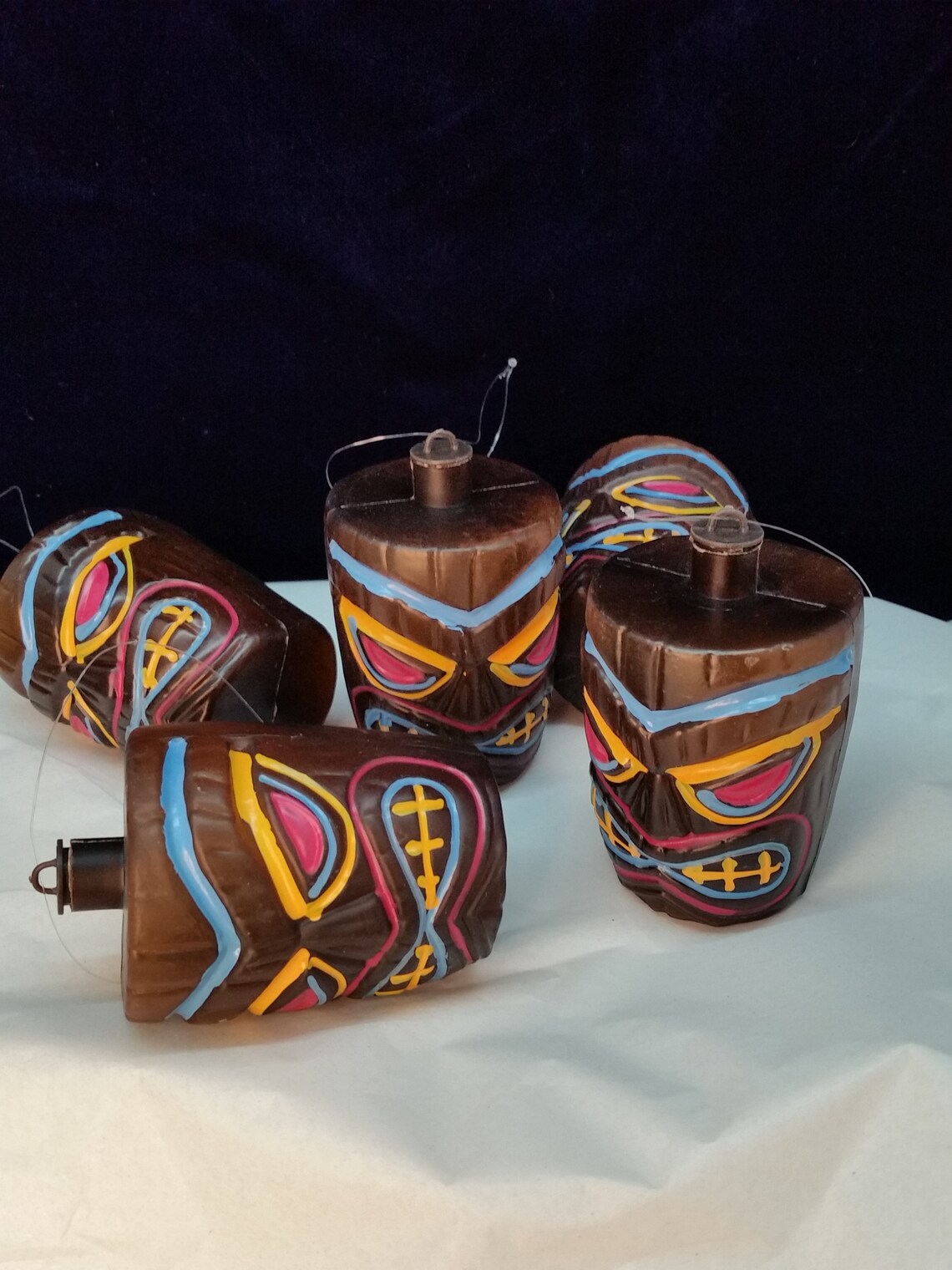 Vintage Tiki Christmas Tree Ornaments 5 Fun Old Tiki Ornaments Tropical ...