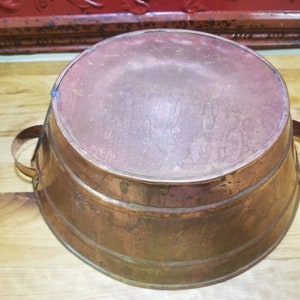 Antique Copper Milk Pan Jam Pot Double Handles Farm Canning Preserves ...