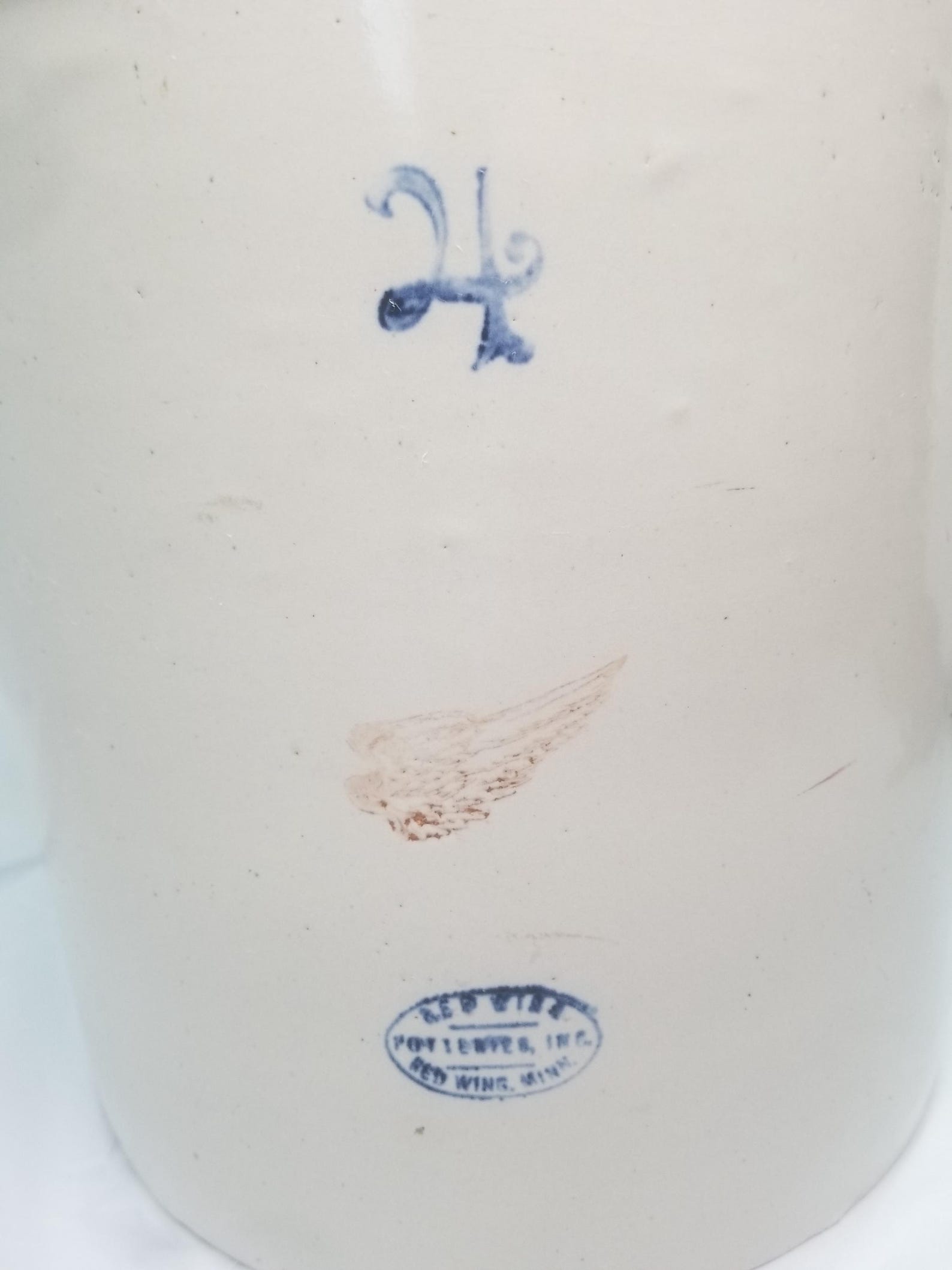 Red Wing 4 Gallon Crock Early Issue C1900 Farmhouse Kitchen Primitive ...