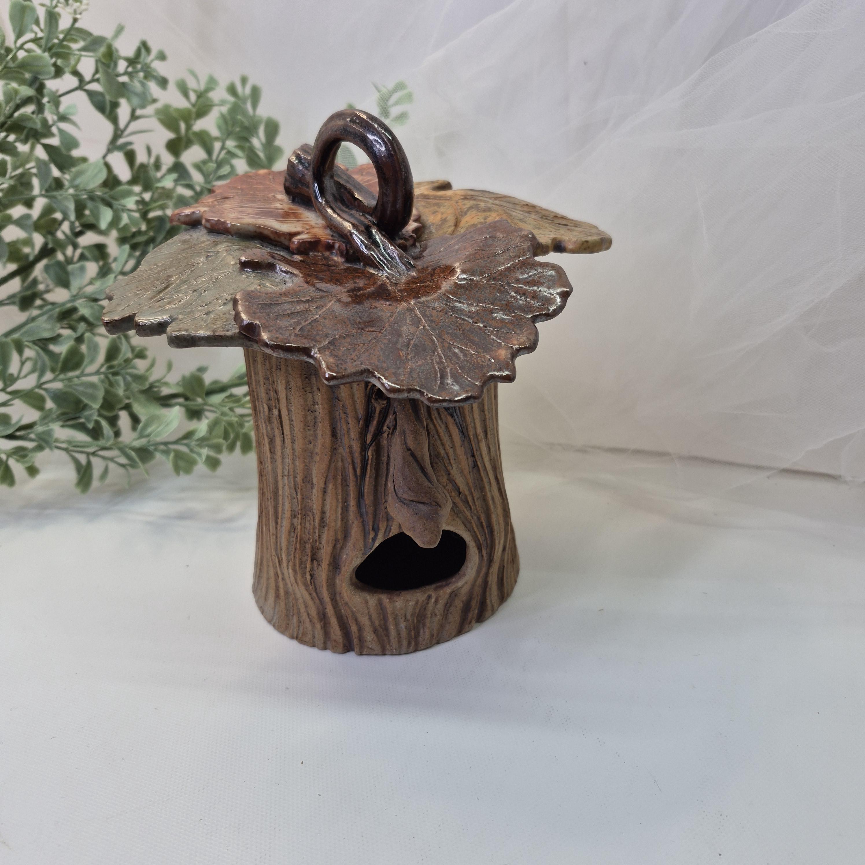 Birdhouse Pottery Hand Thrown Tree Wizard Vintage Garden Decor Signed ...