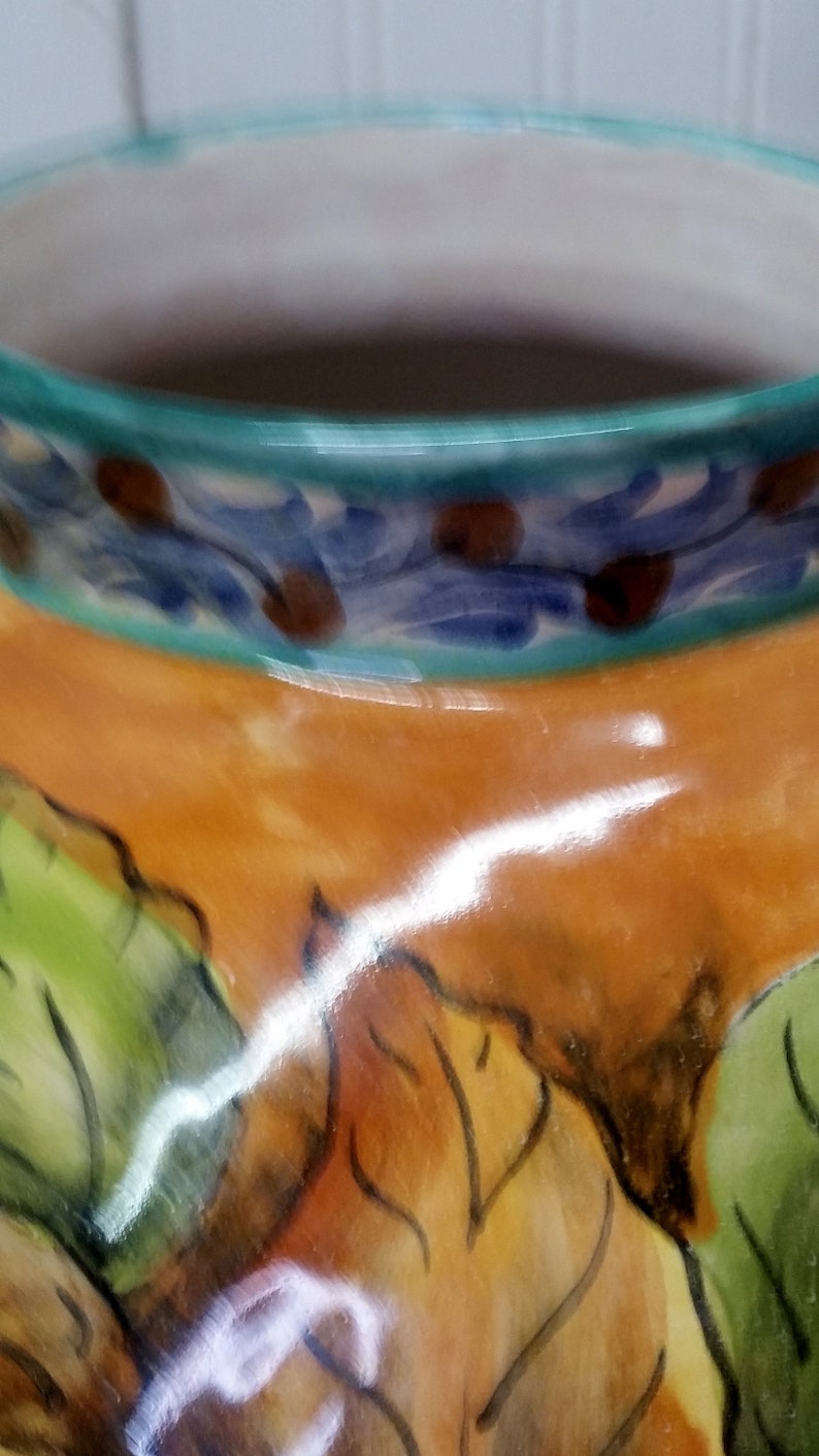 Vintage Majolica Santa Rose Vase, Enormous Bulbous Santa Rosa ...