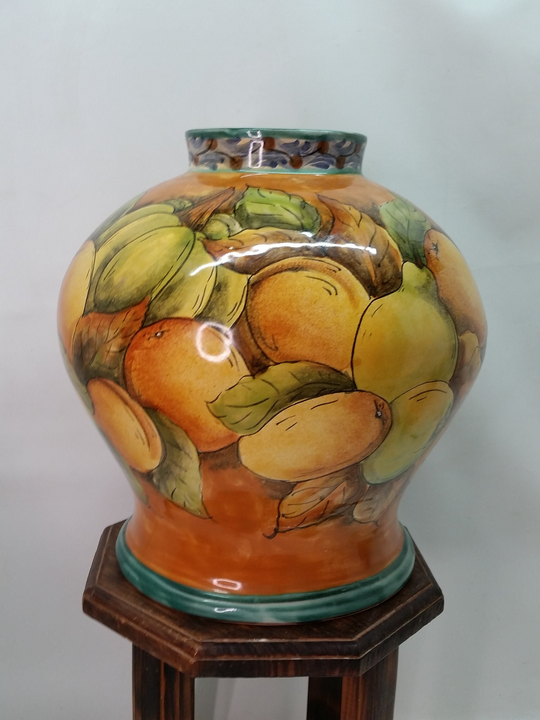 Vintage Majolica Santa Rose Vase, Enormous Bulbous Santa Rosa ...