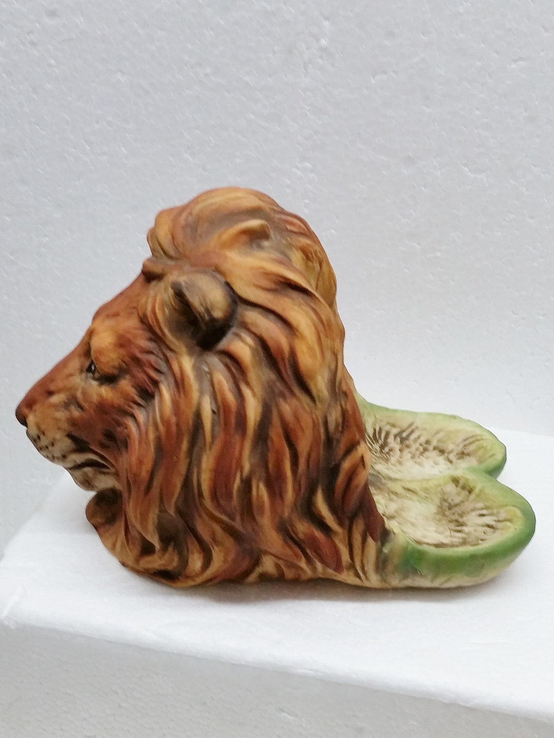 Vintage Pipe Stand Lion Rare Mid Century Pottery Lion Double Pipe Stand ...