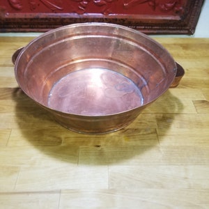Antique Copper Milk Pan Jam Pot Double Handles Farm Canning Preserves ...