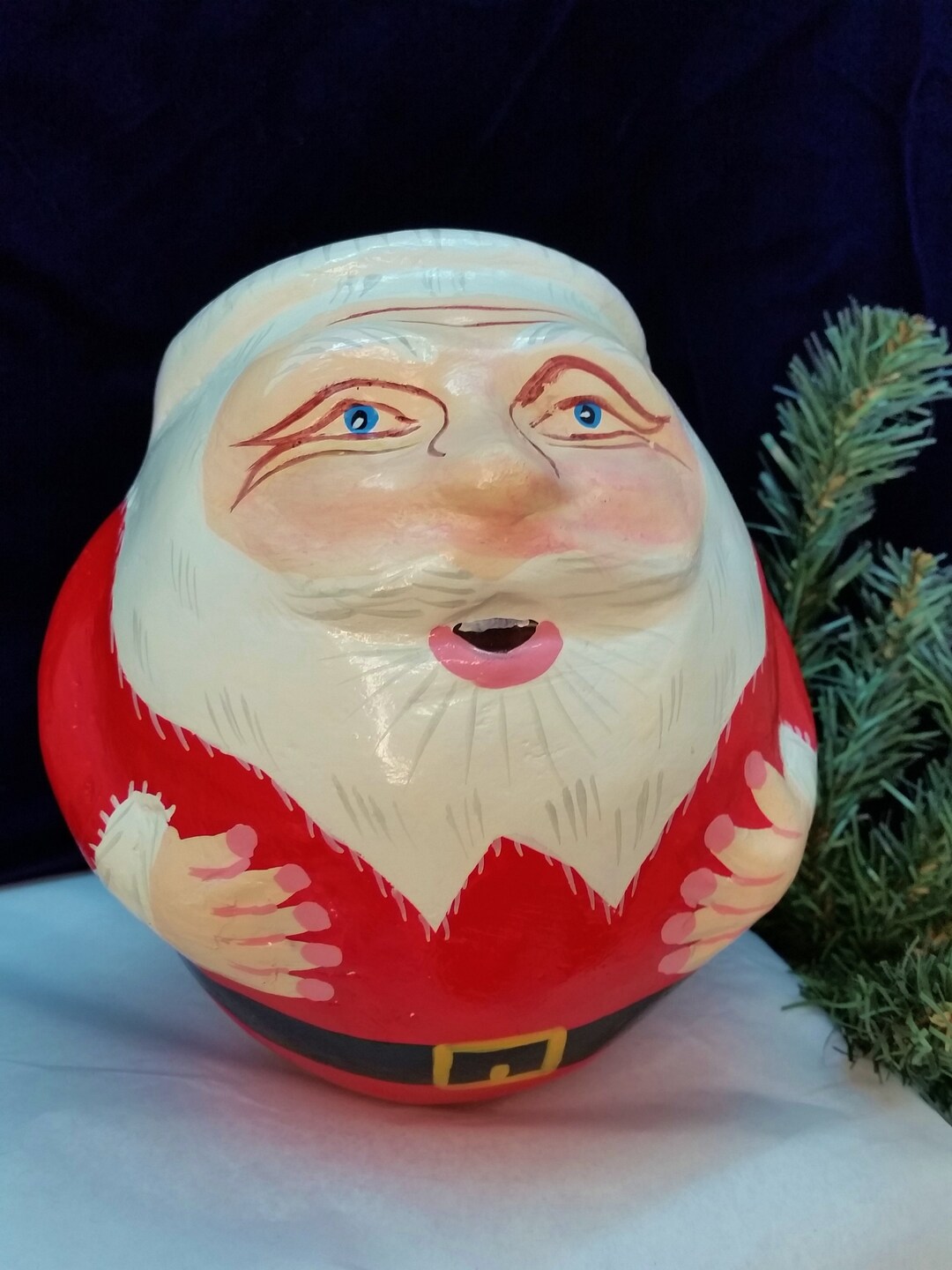 Vintage Paper Mache Santa Claus Jolly Roly Poly Belsnickel Rocking ...