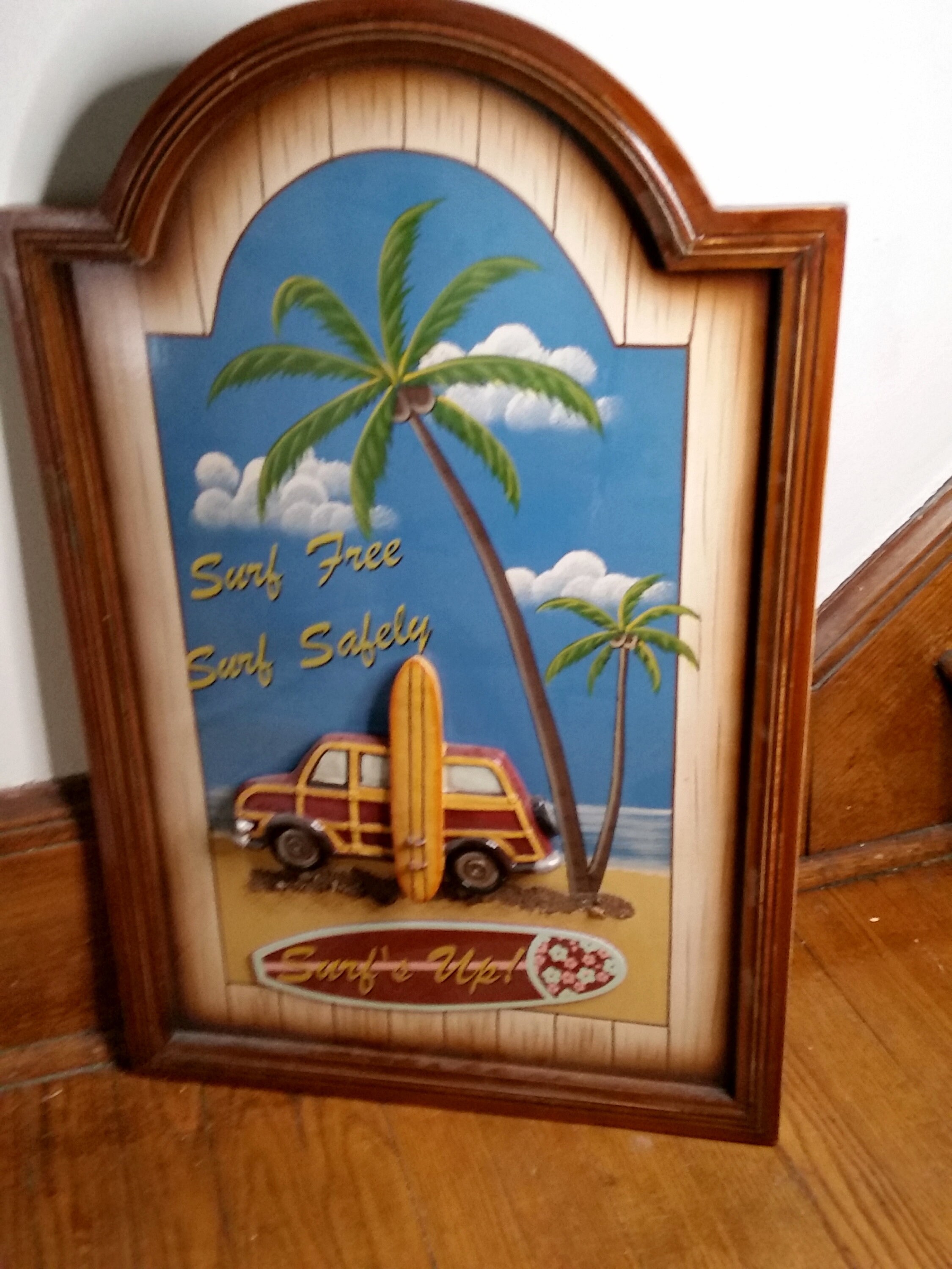 Vintage Surfer Tiki Sign Colorful Surfer Safety Sign Tiki - Etsy