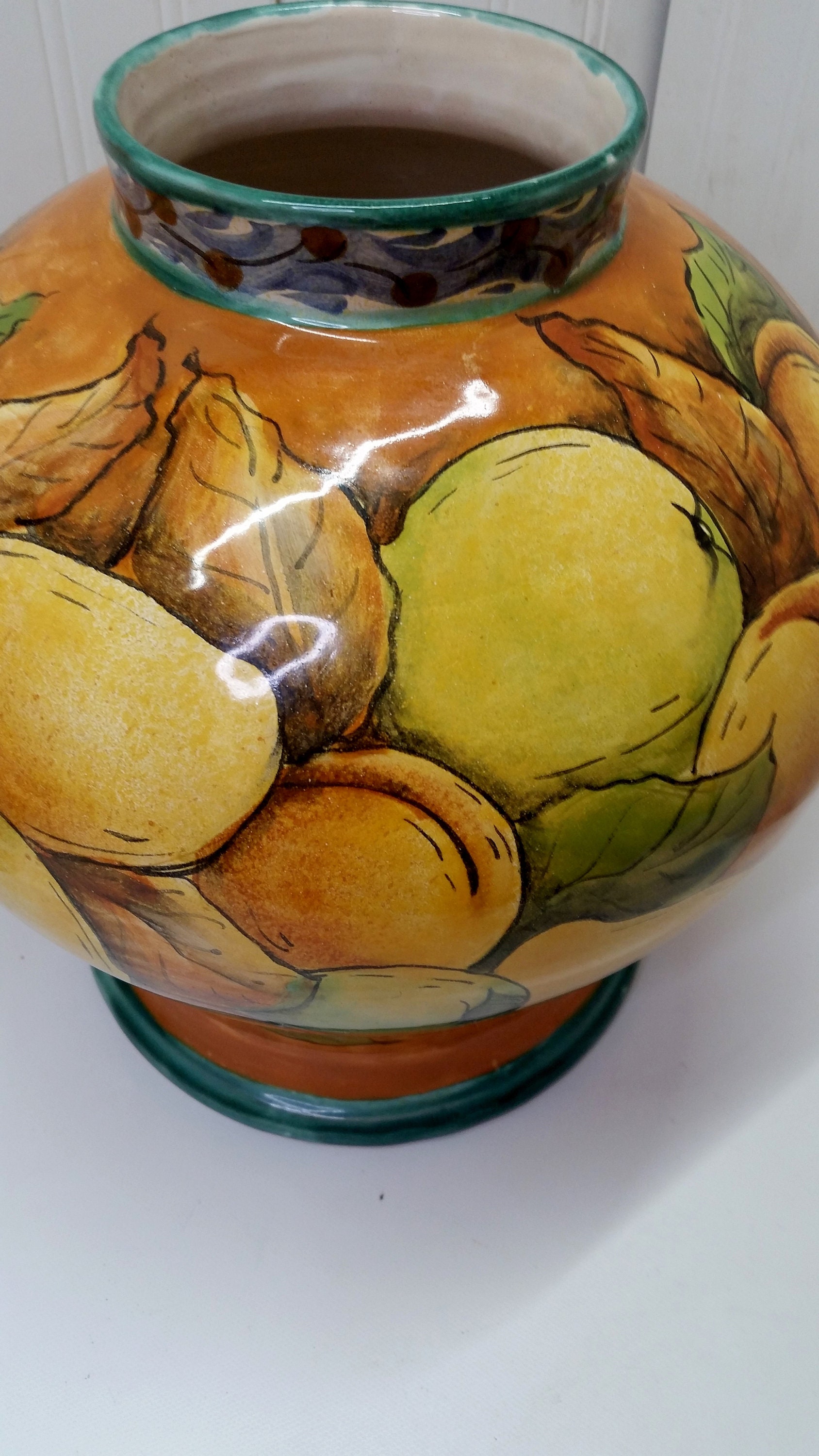 Vintage Majolica Santa Rose Vase, Enormous Bulbous Santa Rosa ...