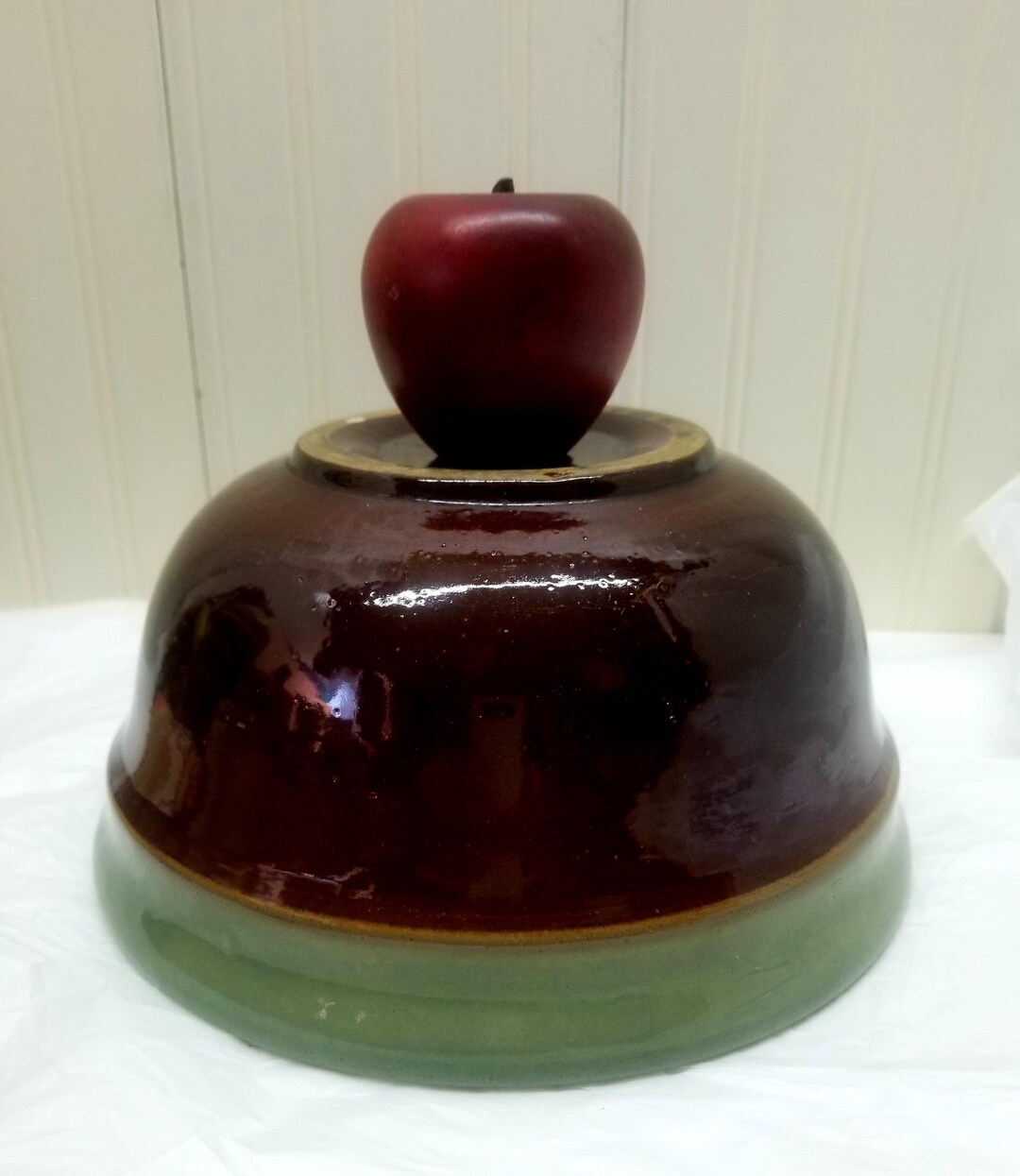 Red Wing Stoneware Bowl Antique Mixing Bowl Green and Brown Vintage ...