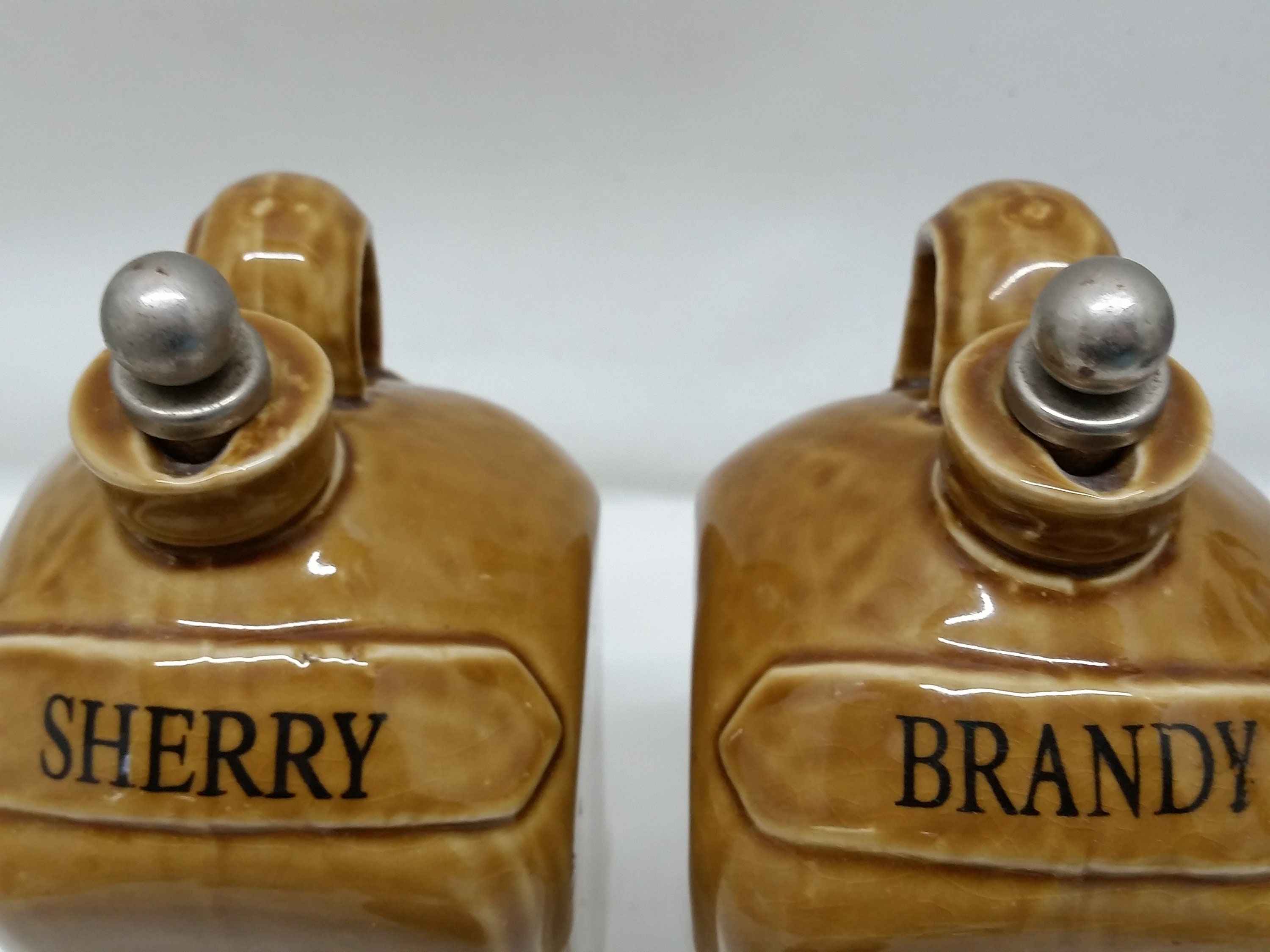 Vintage Stoneware Irish Brandy & Sherry Jugs Two Stoneware - Etsy