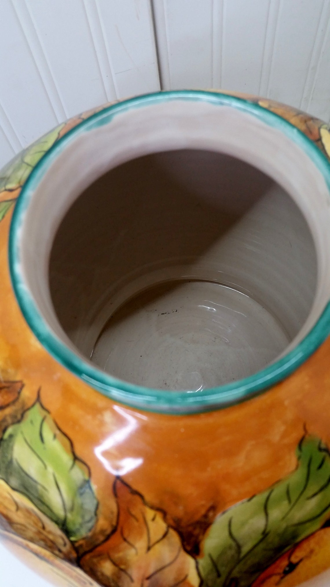 Vintage Majolica Santa Rose Vase, Enormous Bulbous Santa Rosa ...