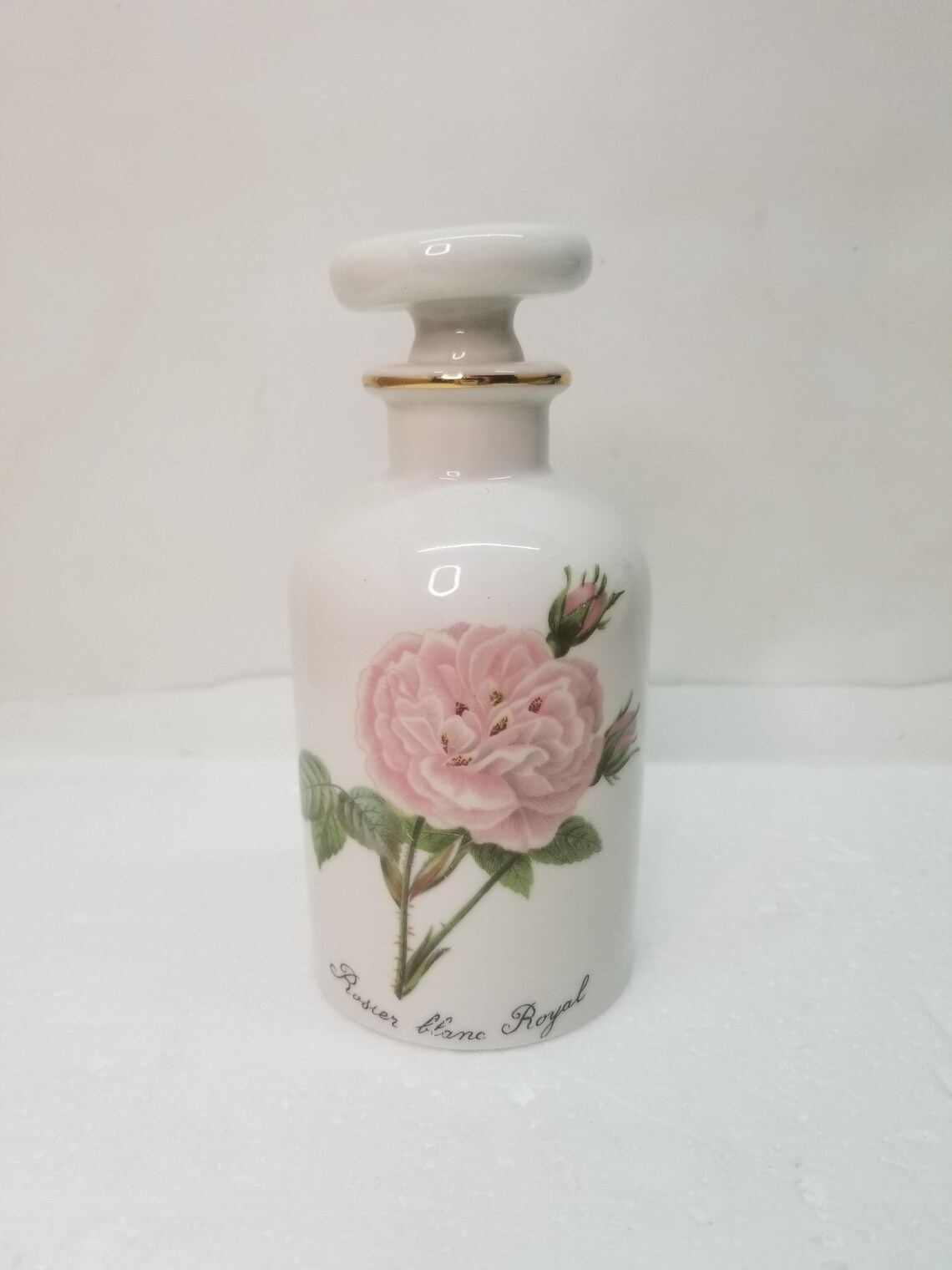Paris France Porcelain Rose Flacon Rosier Blanc Royal Bottle Dresser ...