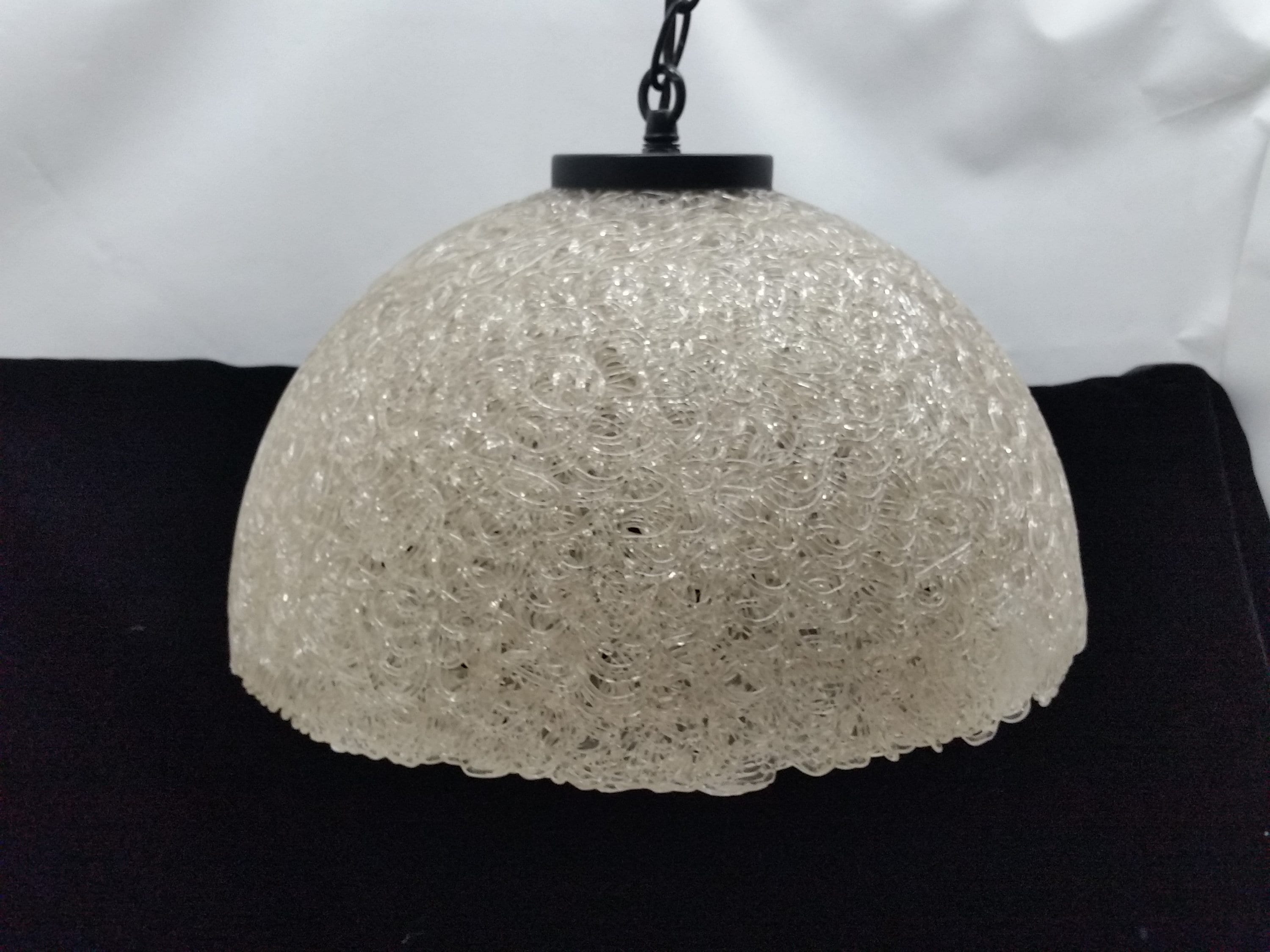 Vintage Spaghetti Lucite Plastic Swag Ceiling Fixture MCM 60's Clear ...