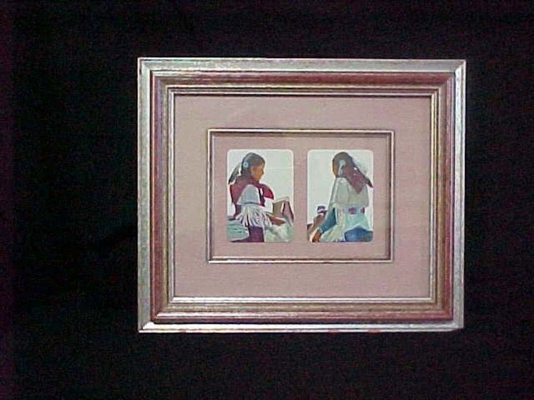 Vintage Native American Art, Sisters by Betty Billups C1980, Vintage ...