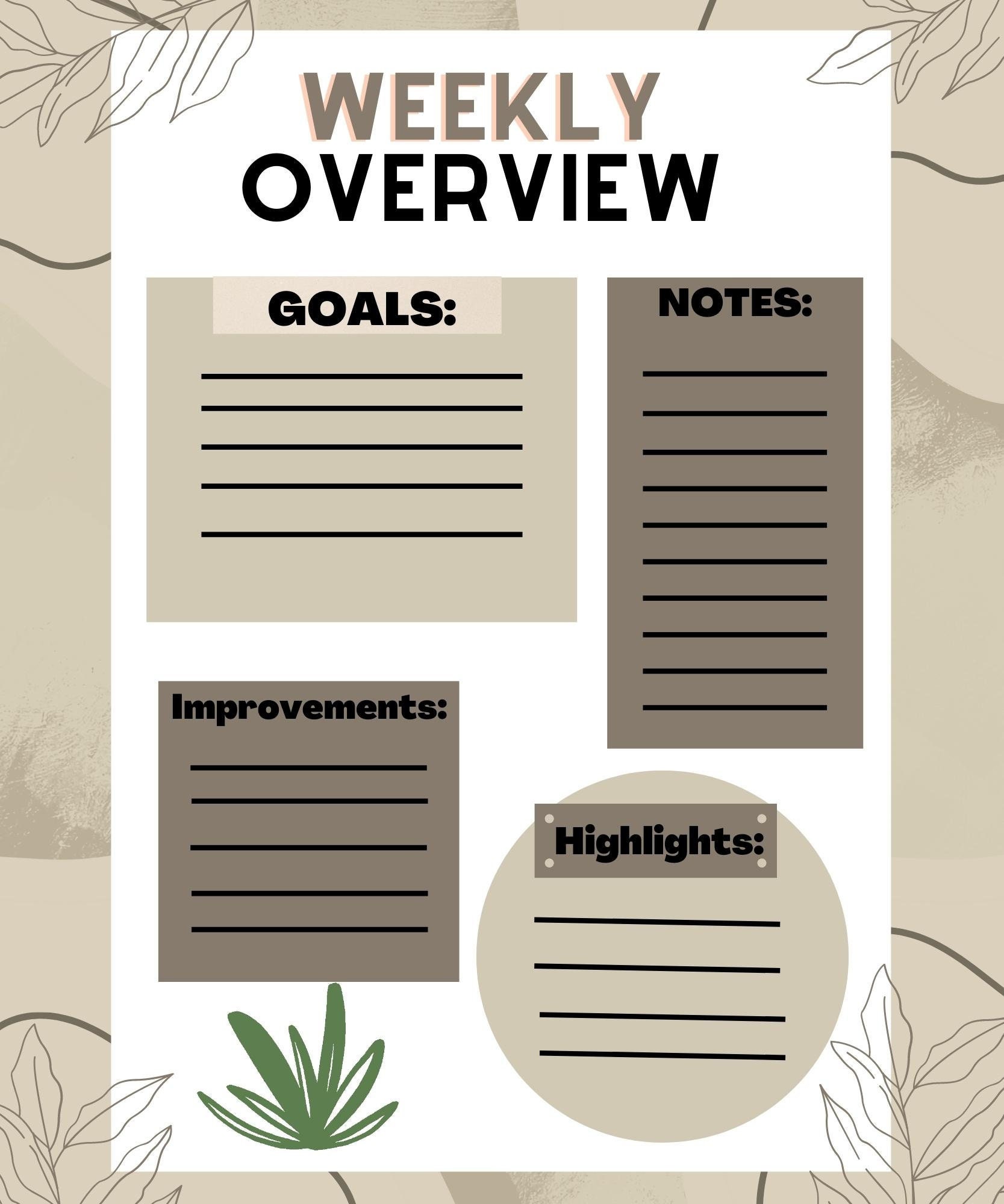 Goodnotes: Weekly Overview - Etsy