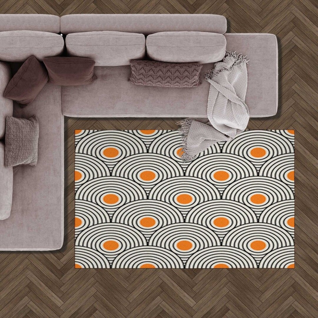 Dotted Pattern Area Rugs Arch Pattern Rugs Mid Century Modern - Etsy