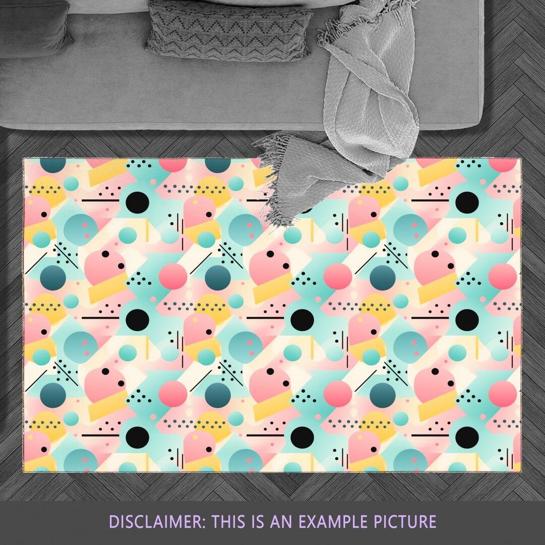 1980s Rug 80s Decor Large Rug Pink Blue Living Room Rug Trendy - Etsy