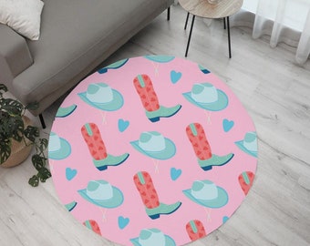 Rug With Pink Cowboy Boots - Etsy