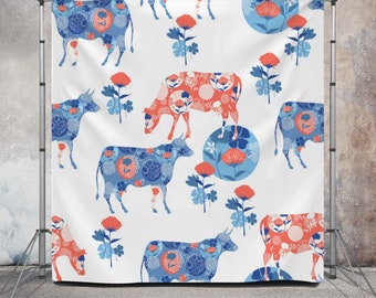 Floral Cow Backdrop - Etsy