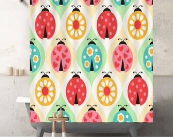 Ladybug Shower Curtain - Etsy