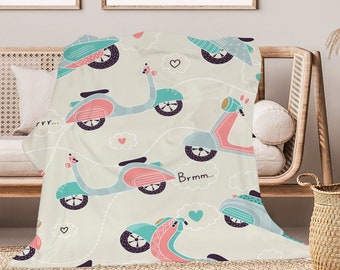 Motorcycle Sherpa Blanket - Etsy